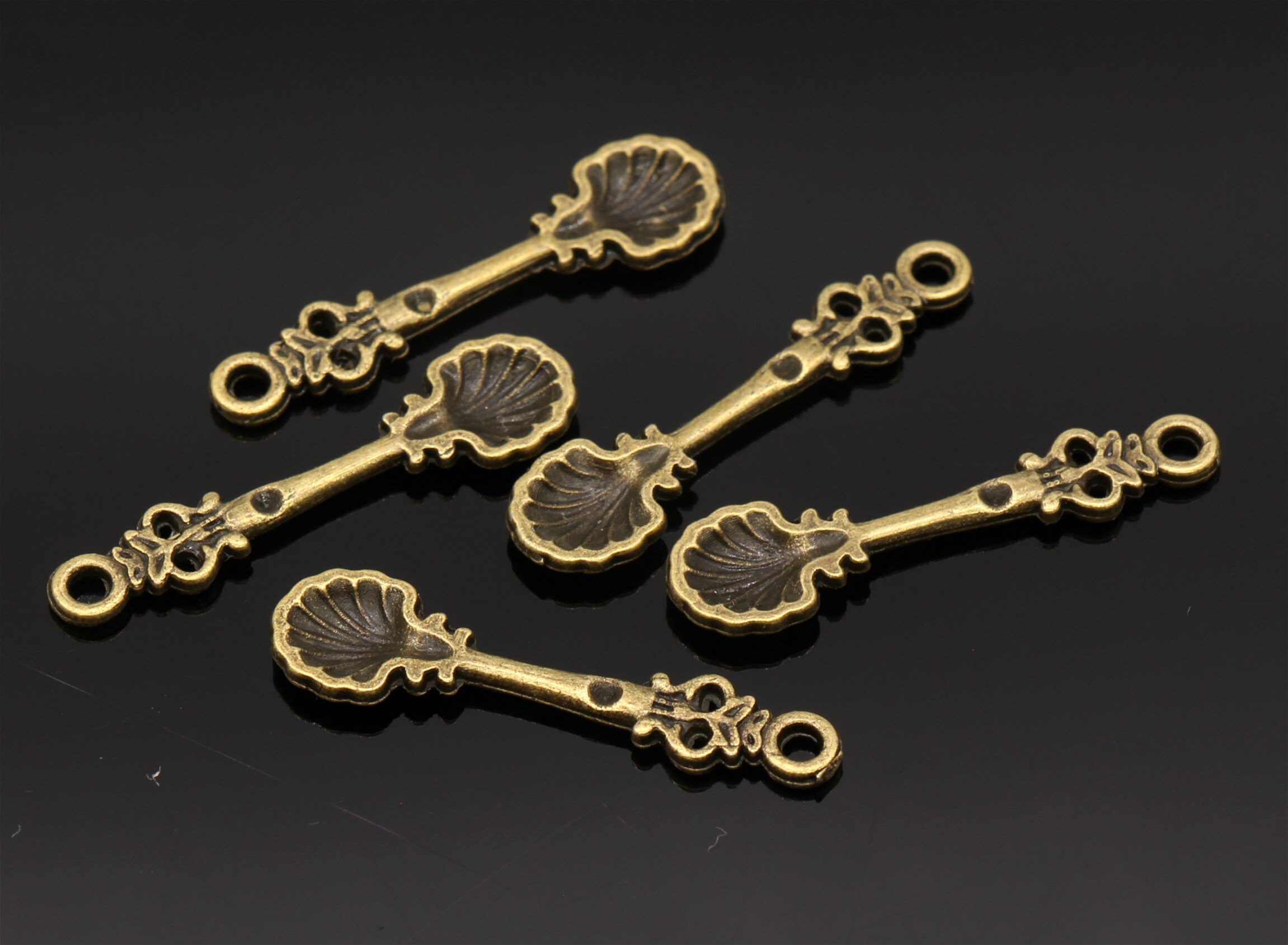8 Pcs Spoon Charms Antique Bronze Tone 2 Sided 33x9mm YD055 - Etsy