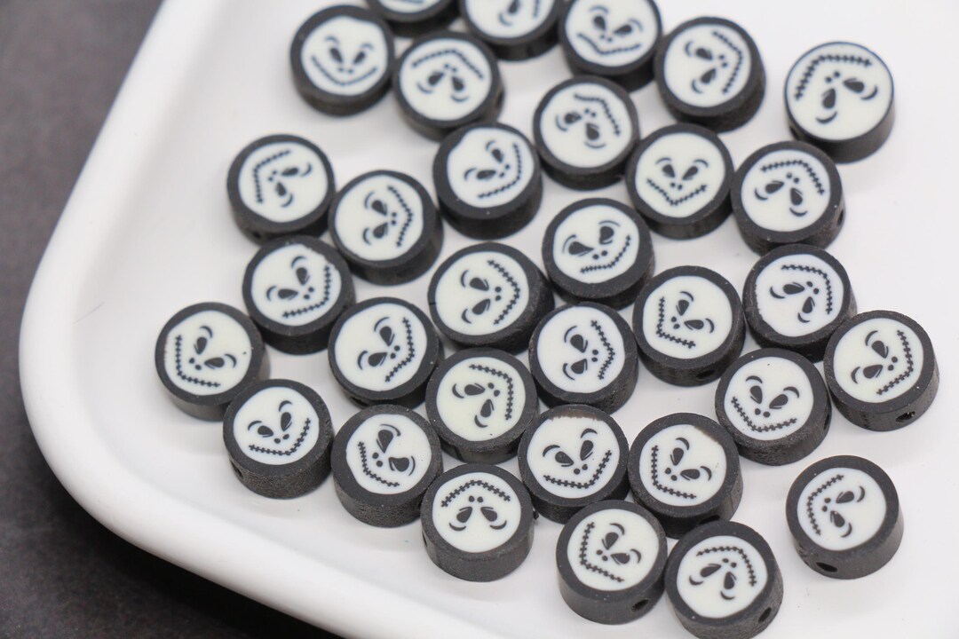 Jack Skellington Beads, Halloween Polymer Clay Beads, Jack Skellington ...