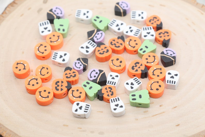 Mix Halloween Theme Beads, Halloween Polymer Clay Beads, Assorted Clay ...