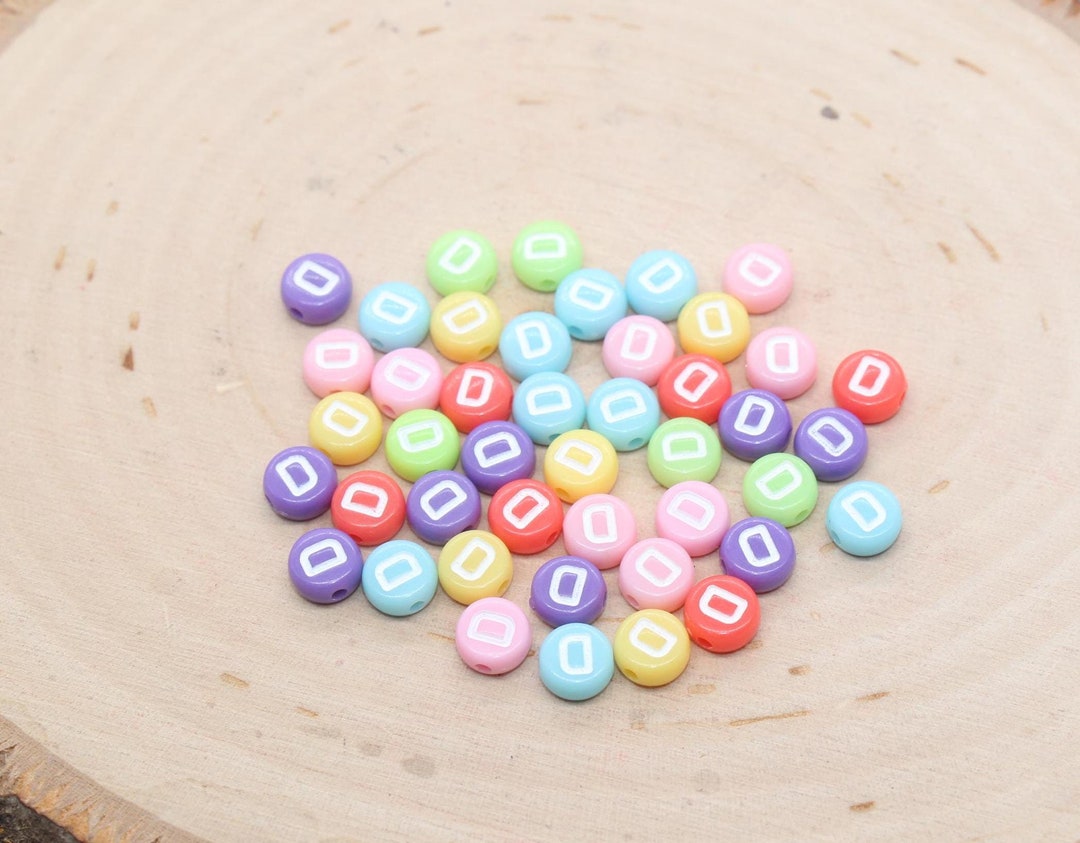 Letter D Beads, Pastel Mix Alphabet Letter Beads, Individual Letter ...