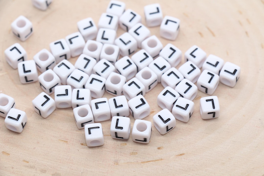 Cube Letter L Beads, Square Letter L Beads, Individual Letter Beads ...