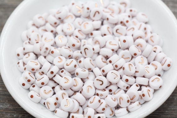 Letter J Alphabet Beads Rose Gold Letter J Beads Individual | Etsy