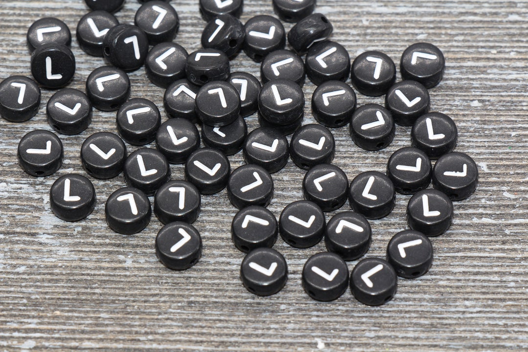 Letter L Alphabet Beads, Black Alphabet Letter Beads, Acrylic Black and ...