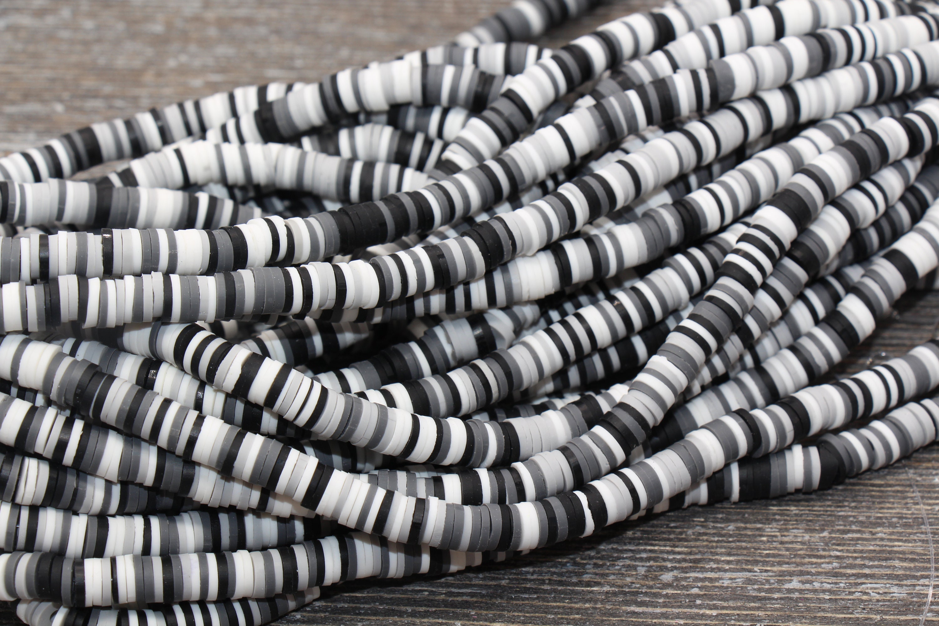 6mm Multicolored Polymer Clay Disc Beads Gray White and - Etsy