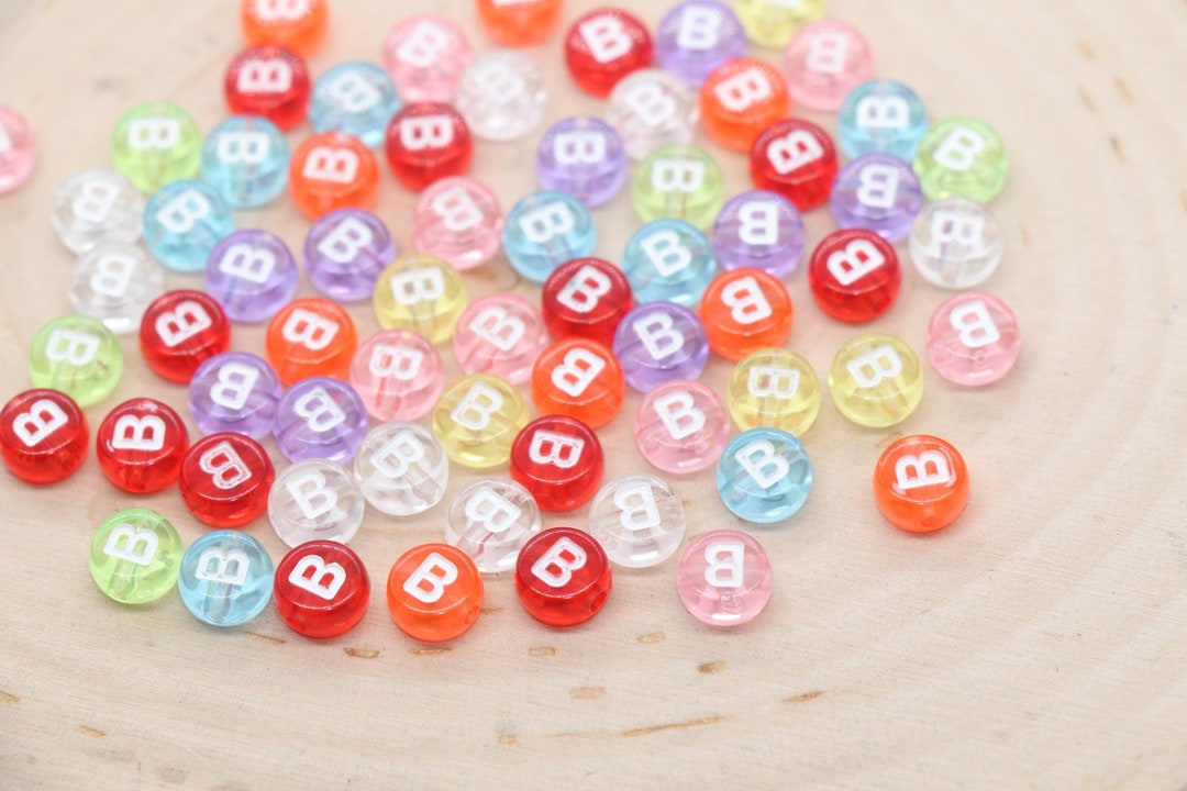 Letter B Beads, Mix Translucent Alphabet Letter Beads, Individual ...