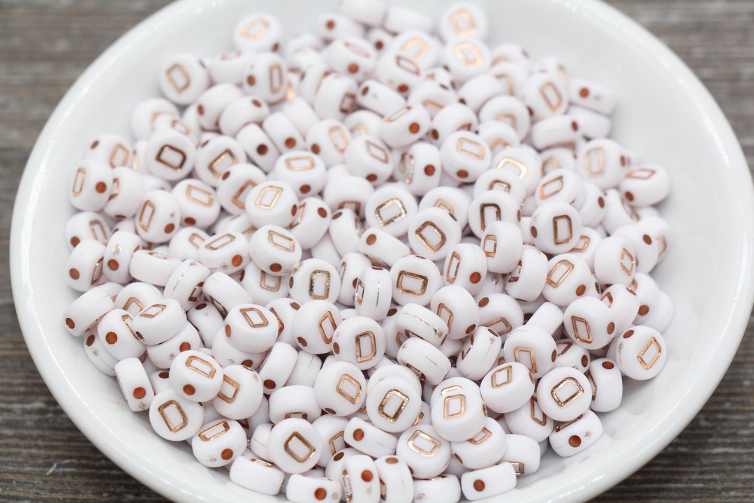 Letter D Alphabet Beads, Rose Gold Letter D Beads, Individual Letter D ...