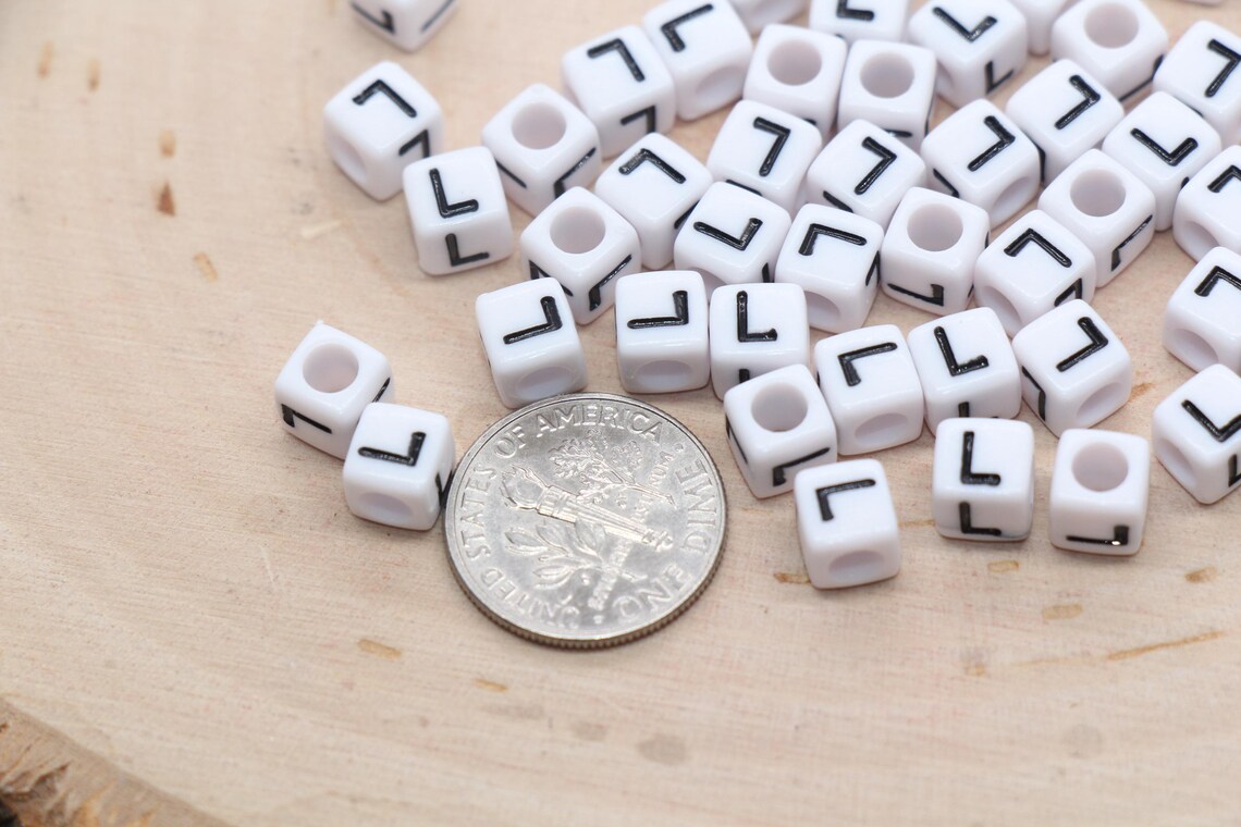 Cube Letter L Beads, Square Letter L Beads, Individual Letter Beads ...
