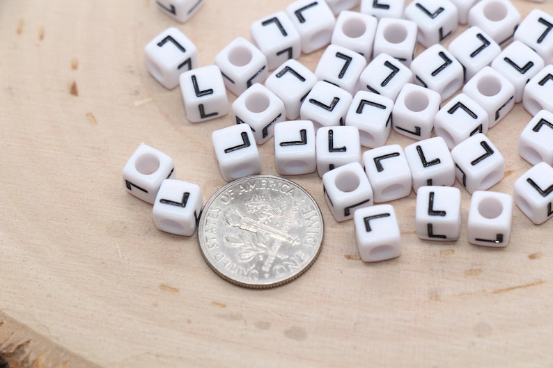 Cube Letter L Beads, Square Letter L Beads, Individual Letter Beads ...