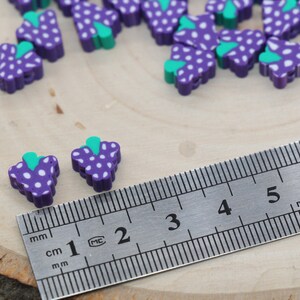 Grape Polymer Clay Beads, Fruit Cane Beads, Purple Grapes Clay Beads ...