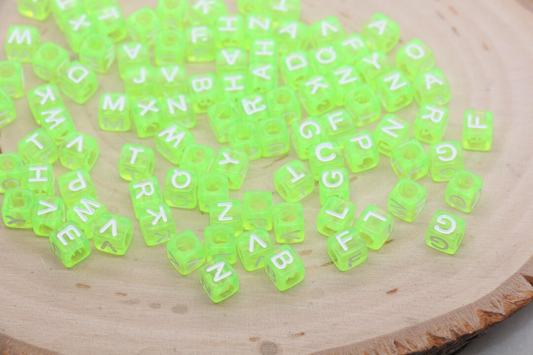 Translucent Green Alphabet Letter Beads, Mix Acrylic Letter Beads ...