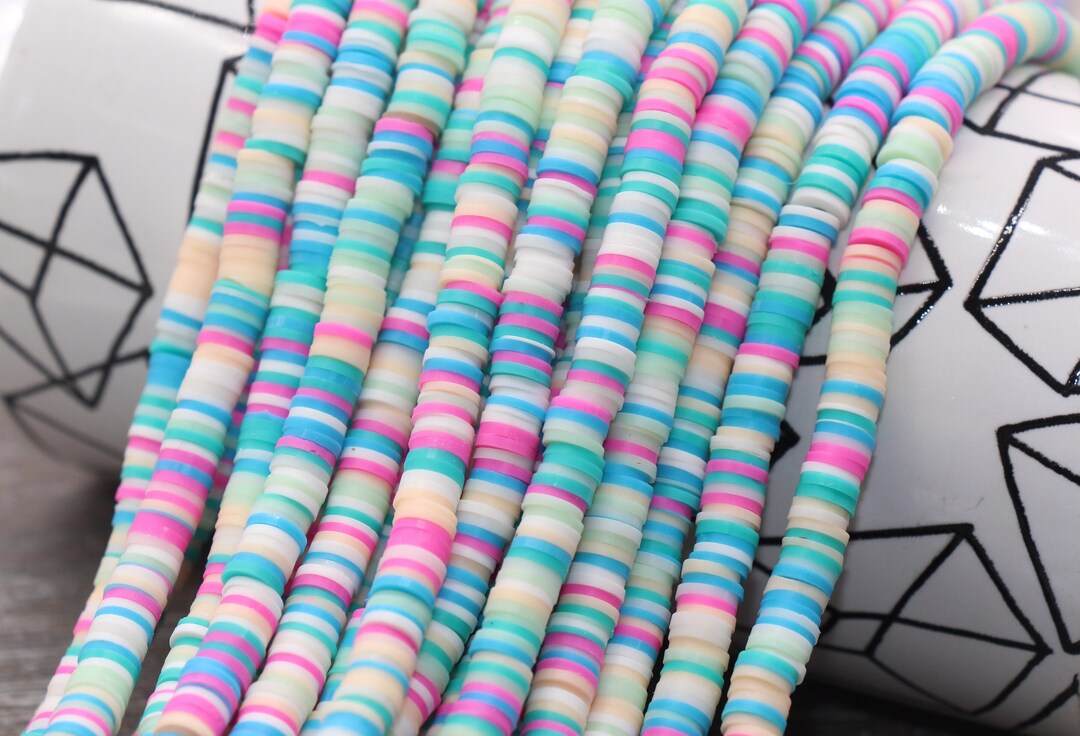 6mm Multicolored Polymer Clay Disc Beads, Mixed Color Heishi Beads ...