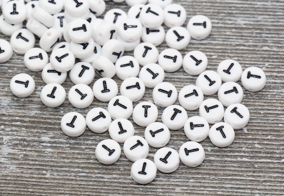 Letter T Alphabet Beads White Alphabet Letter Beads Acrylic - Etsy