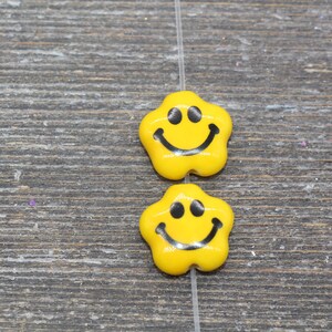 Ceramic Smiley Face Beads, Sad Face Beads, Happy Face Beads, Vertical ...