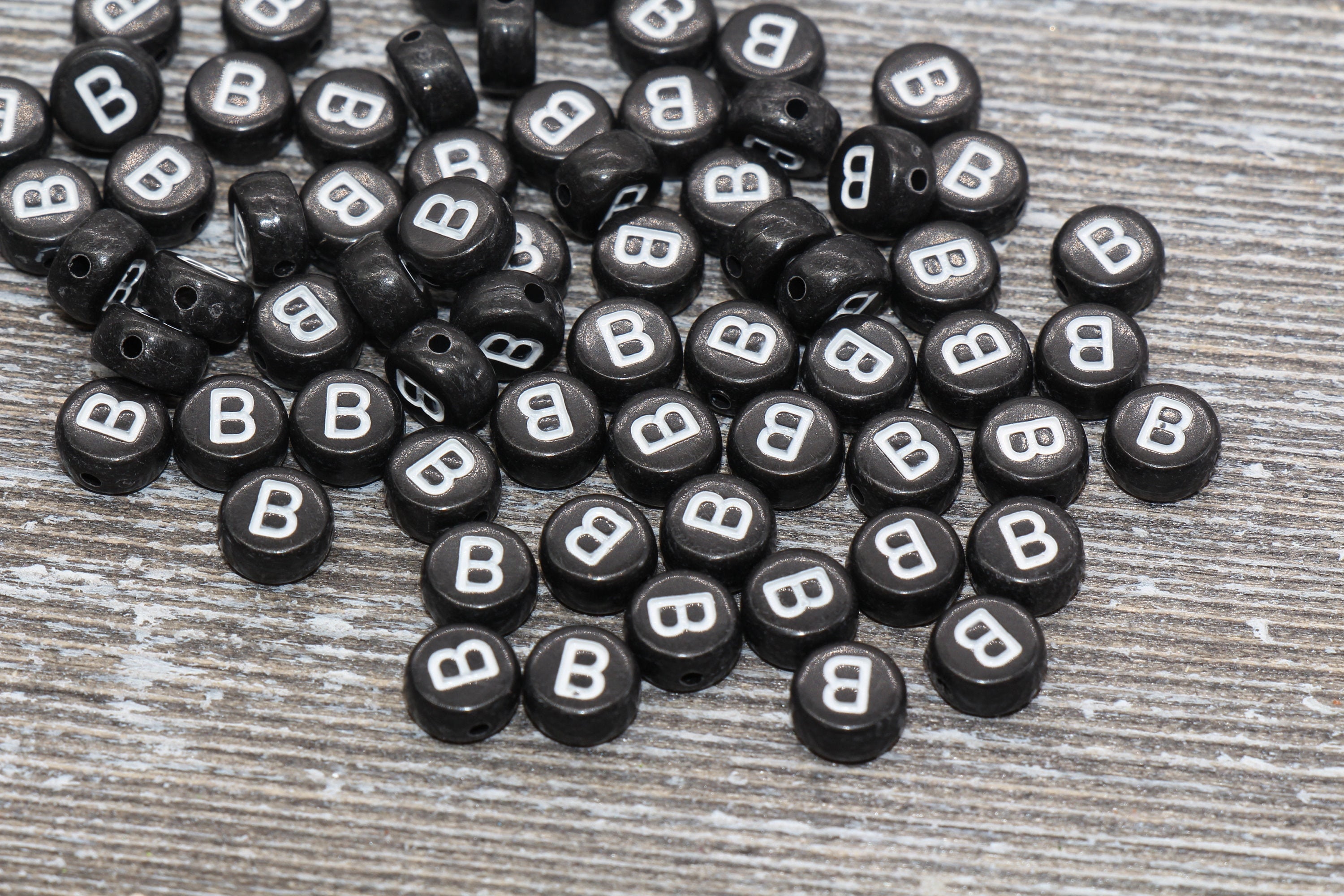 Letter B Alphabet Beads Black Alphabet Letter Beads Acrylic - Etsy