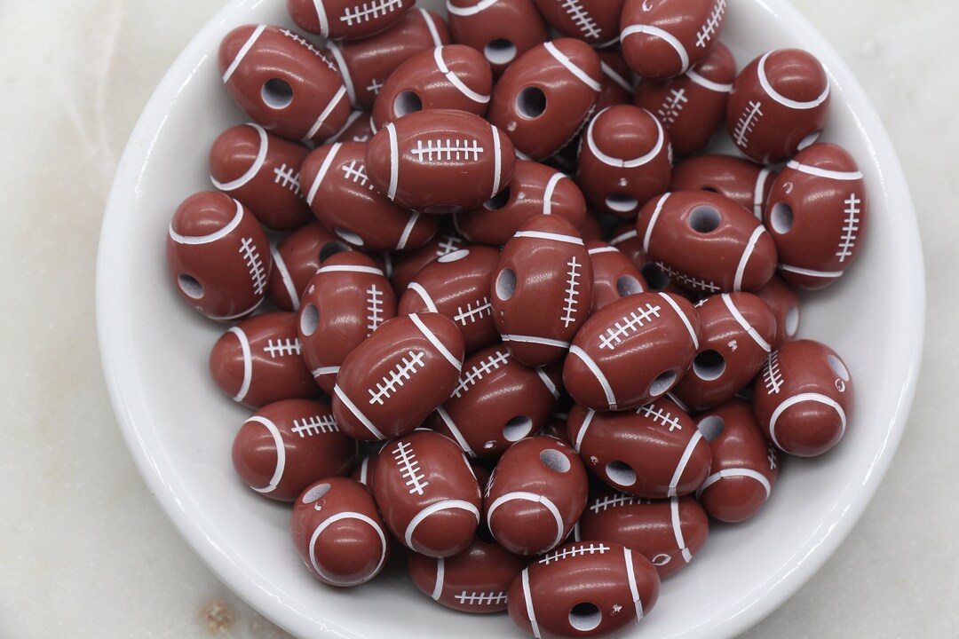 Large Football Beads, Football Bubblegum Beads, Acrylic Plastic ...