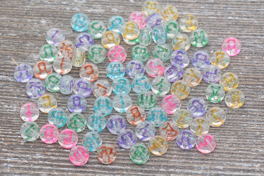 Multicolored Translucent Alphabet Letter Beads, Acrylic Clear Letters ...