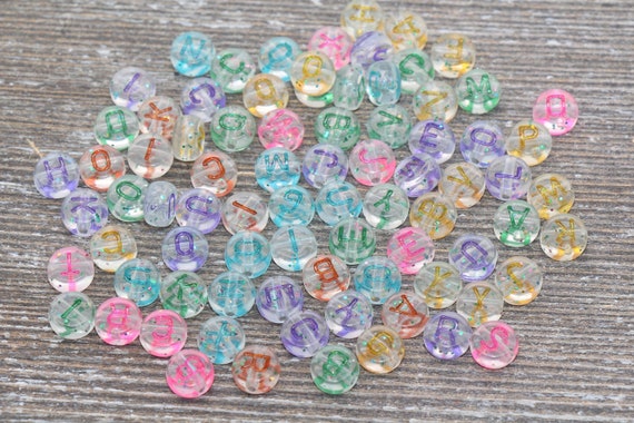 Multicolored Translucent Alphabet Letter Beads Acrylic Clear | Etsy