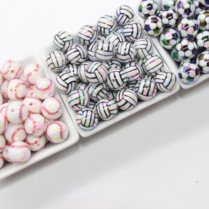 16mm Sport Beads, Baseball Beads, Volleyball Beads, Soccer Beads ...