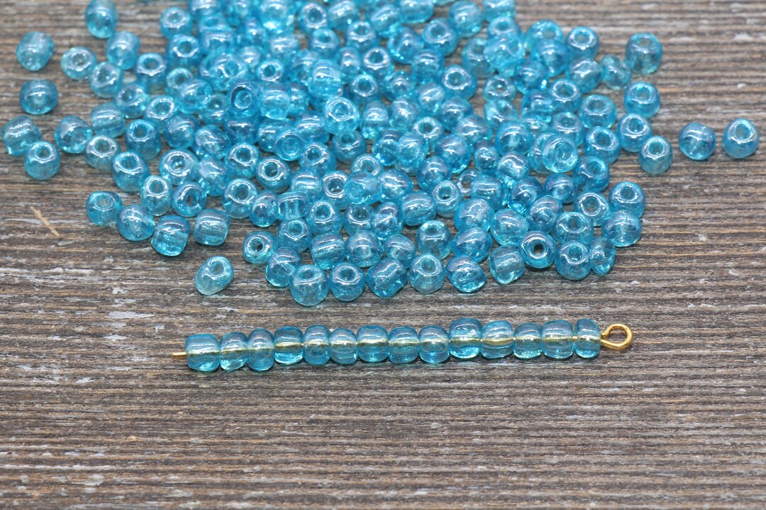 Glossy Transparent Glass Seed Beads, 4mm 6/0 Glass Round Seed Beads ...