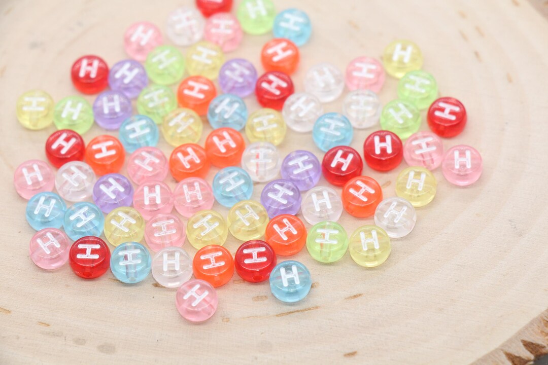 Letter H Beads, Mix Translucent Alphabet Letter Beads, Individual ...