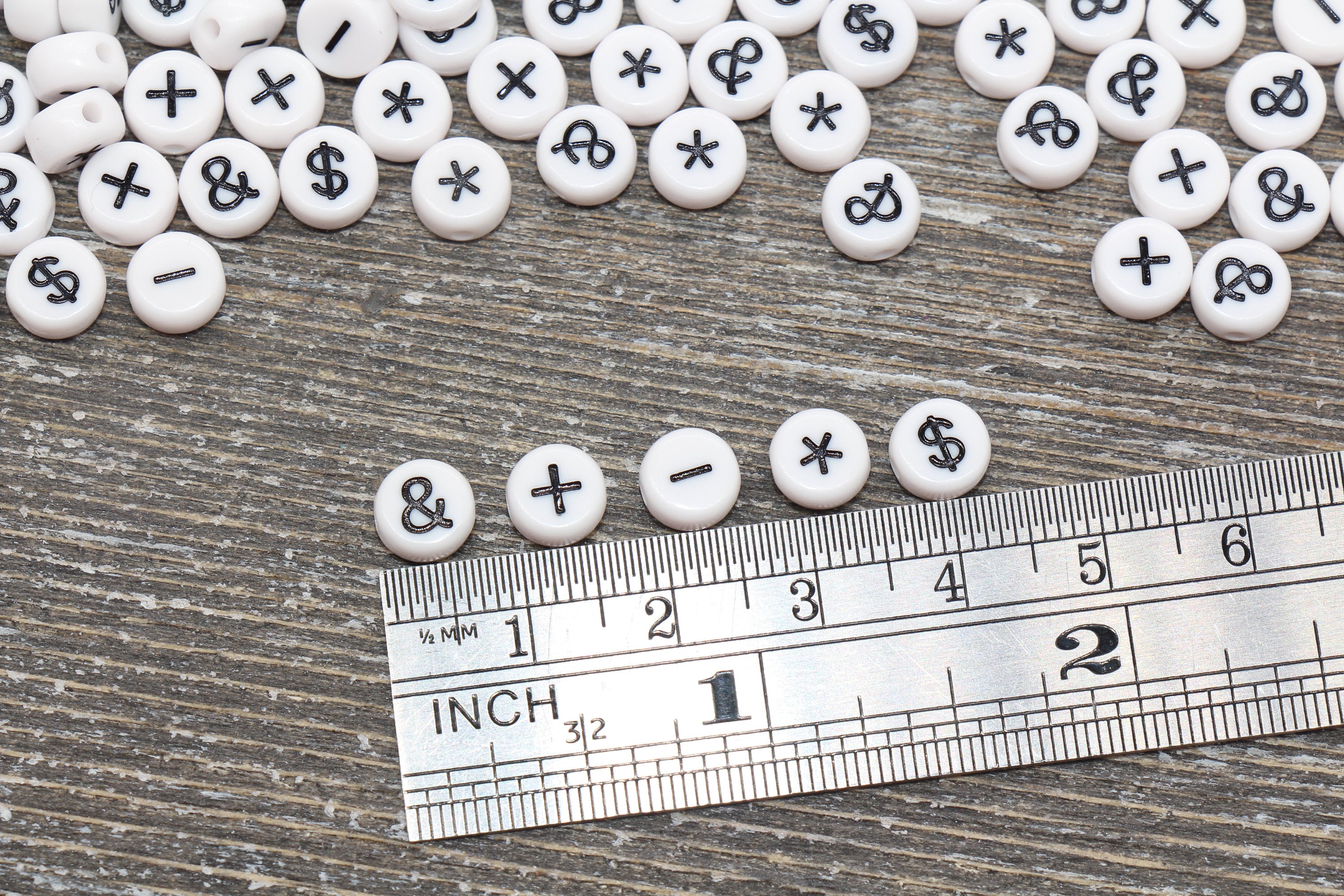Ampersand, Asterisk, Plus, Minus, Dollar Sign Symbol Beads, Acrylic ...