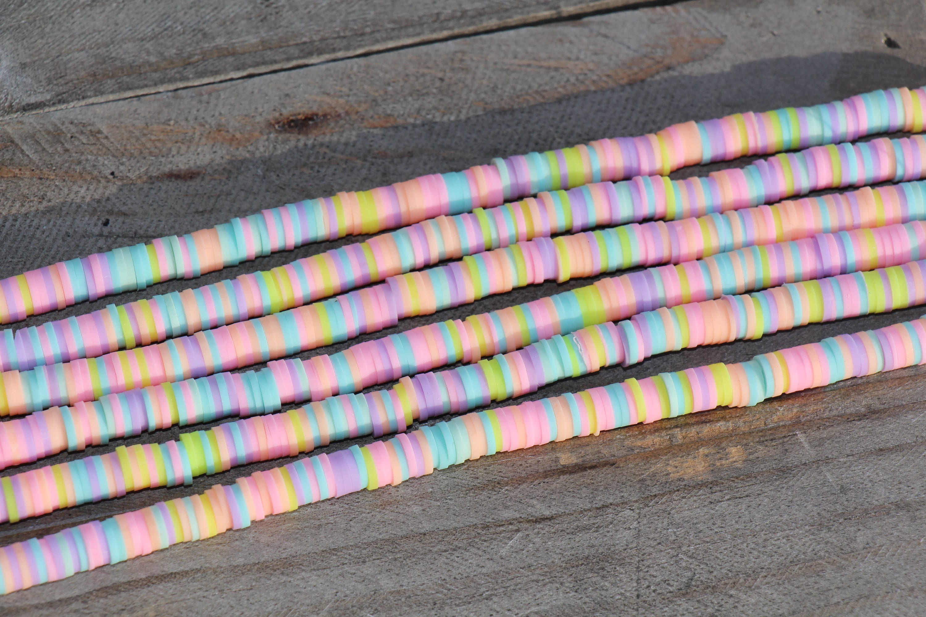 6mm Pastel Multicolored Heishi Beads Polymer Clay Disc Beads - Etsy