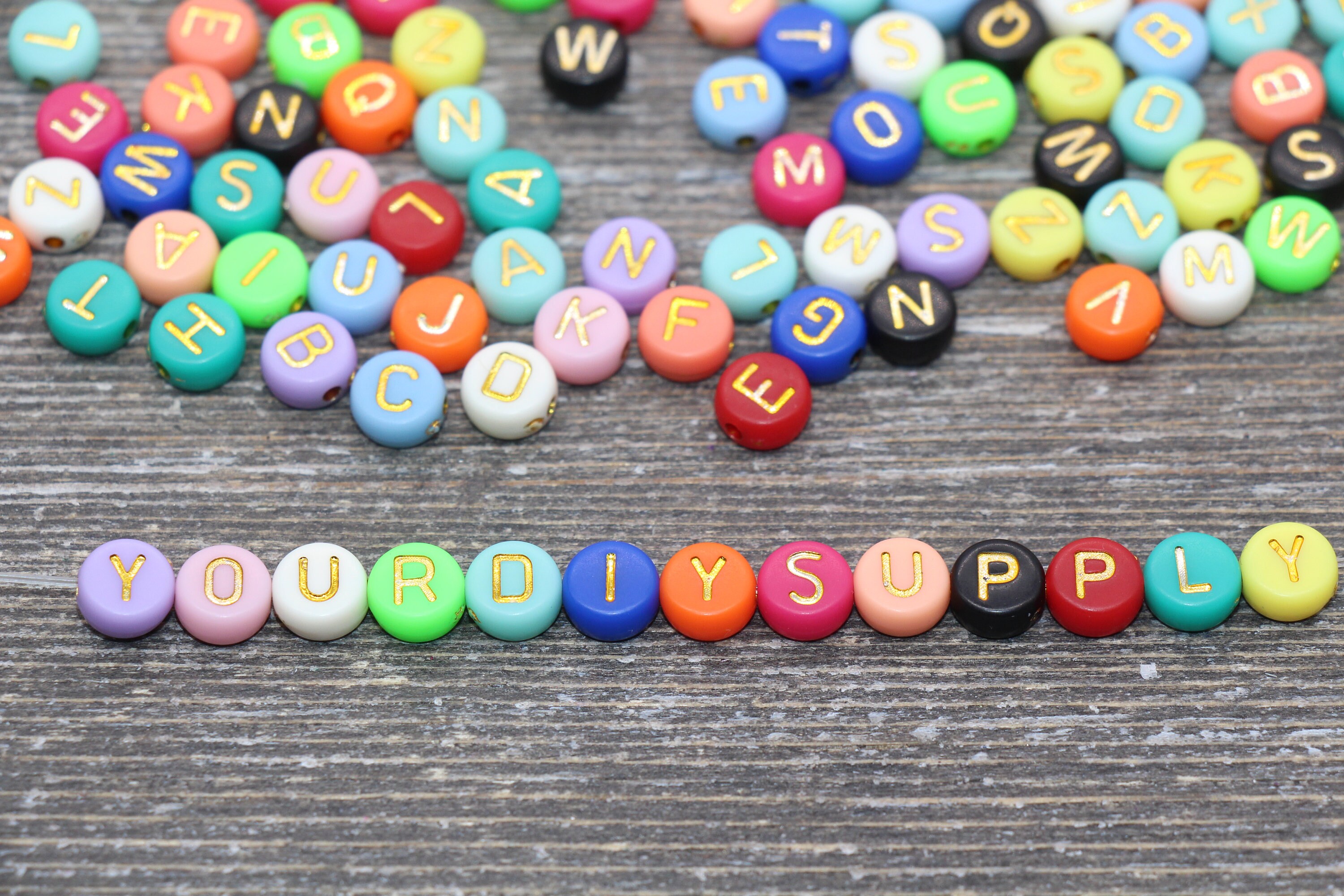 NEW COLOR Multicolor Round Alphabet Letter Beads - Etsy