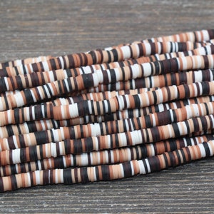 6mm Multicolored Polymer Clay Disc Beads, Brown Mixed Heishi Beads ...