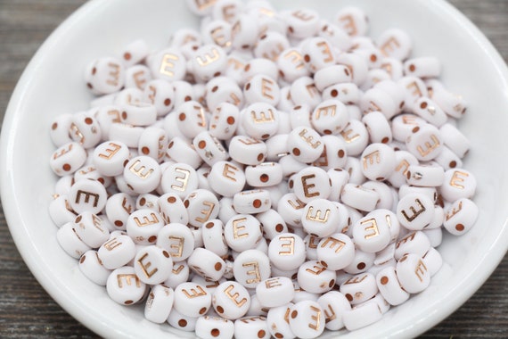 Letter E Alphabet Beads Rose Gold Letter E Beads Individual - Etsy