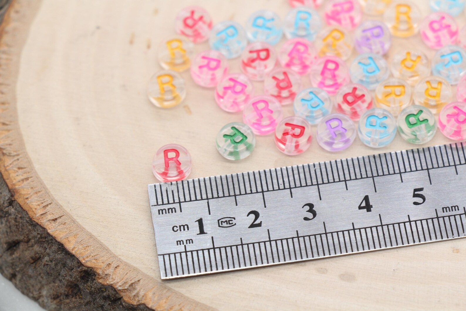 Letter R Alphabet Beads, Transparent Beads With Mix Color Letters ...
