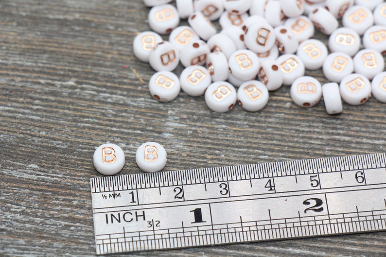 Letter B Alphabet Beads Rose Gold Letter B Beads Individual - Etsy