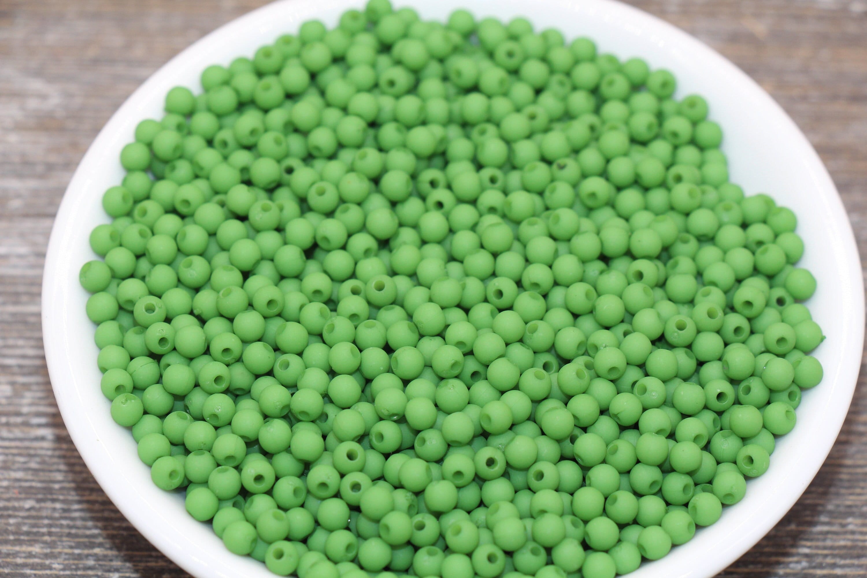 4mm Matte Forest Green Round Beads Acrylic Gumball Bead - Etsy