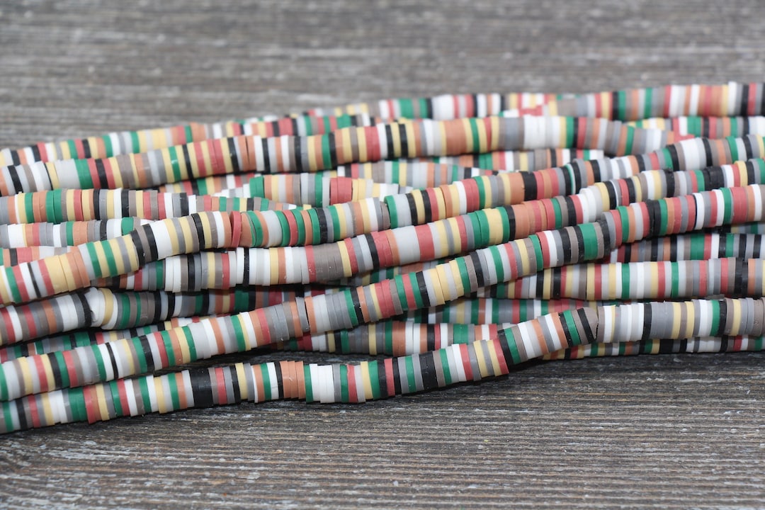 6mm Multicolored Heishi Beads, Mixed Color Polymer Clay Disc Beads ...