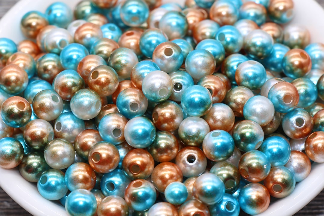 8mm Mermaid Ombre Pearls Beads, Faux Pearls Beads, Chunky Beads ...