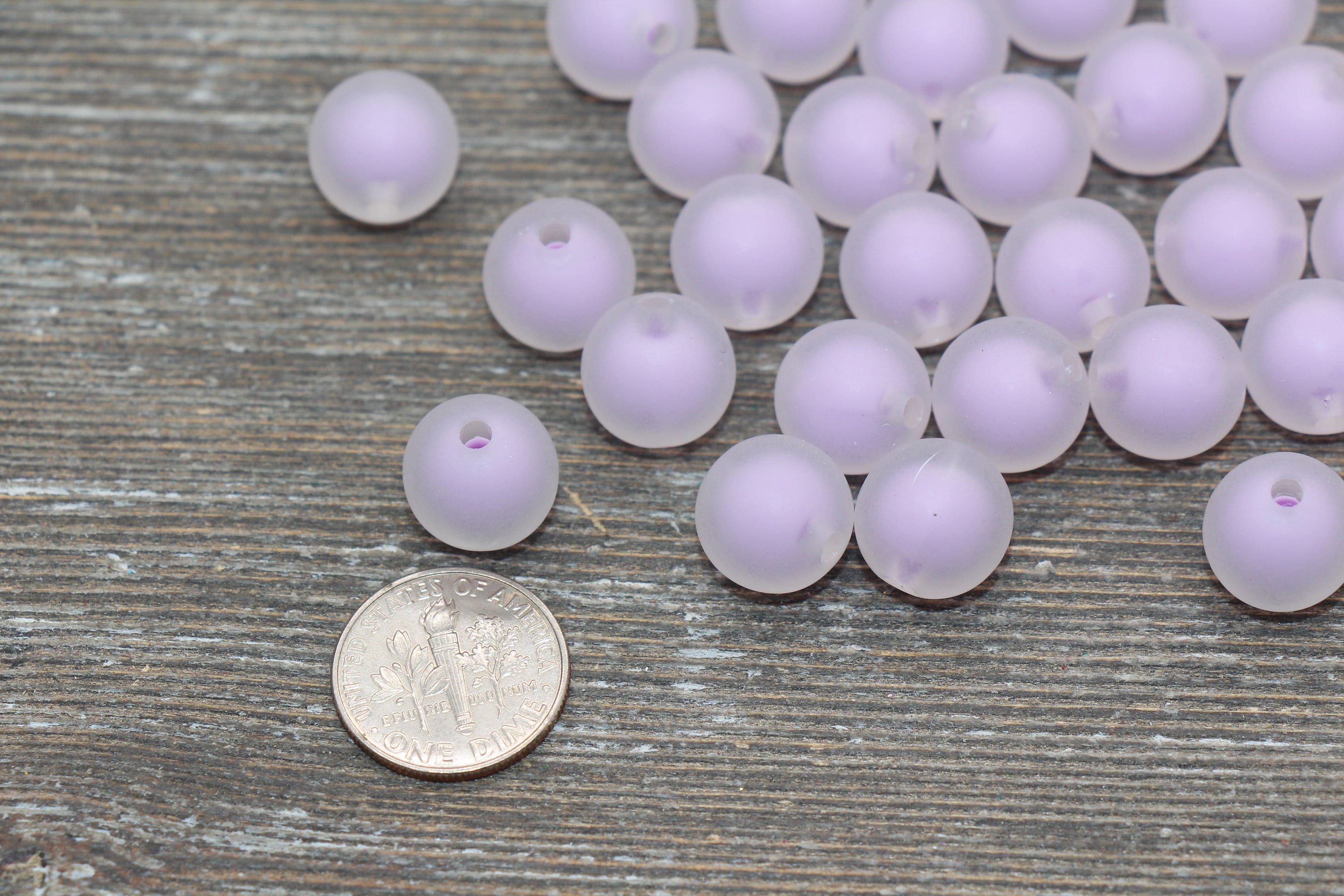 12mm Matte Light Purple Round Beads Frosted Acrylic Round - Etsy
