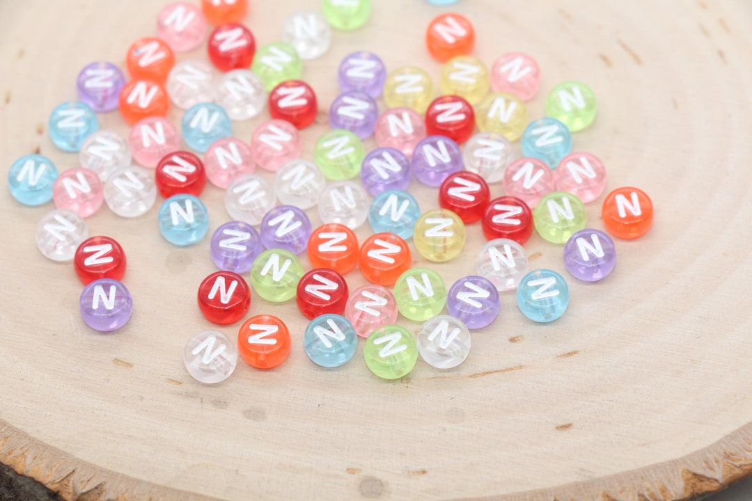 Letter N Beads, Mix Translucent Alphabet Letter Beads, Individual ...