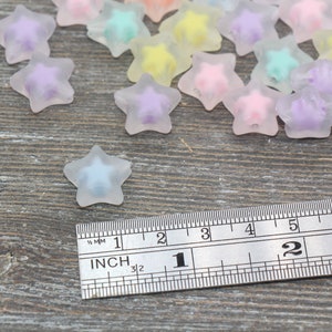 Frosted Star Beads, Matte Star Beads, Multicolor Star Beads, Chunky ...