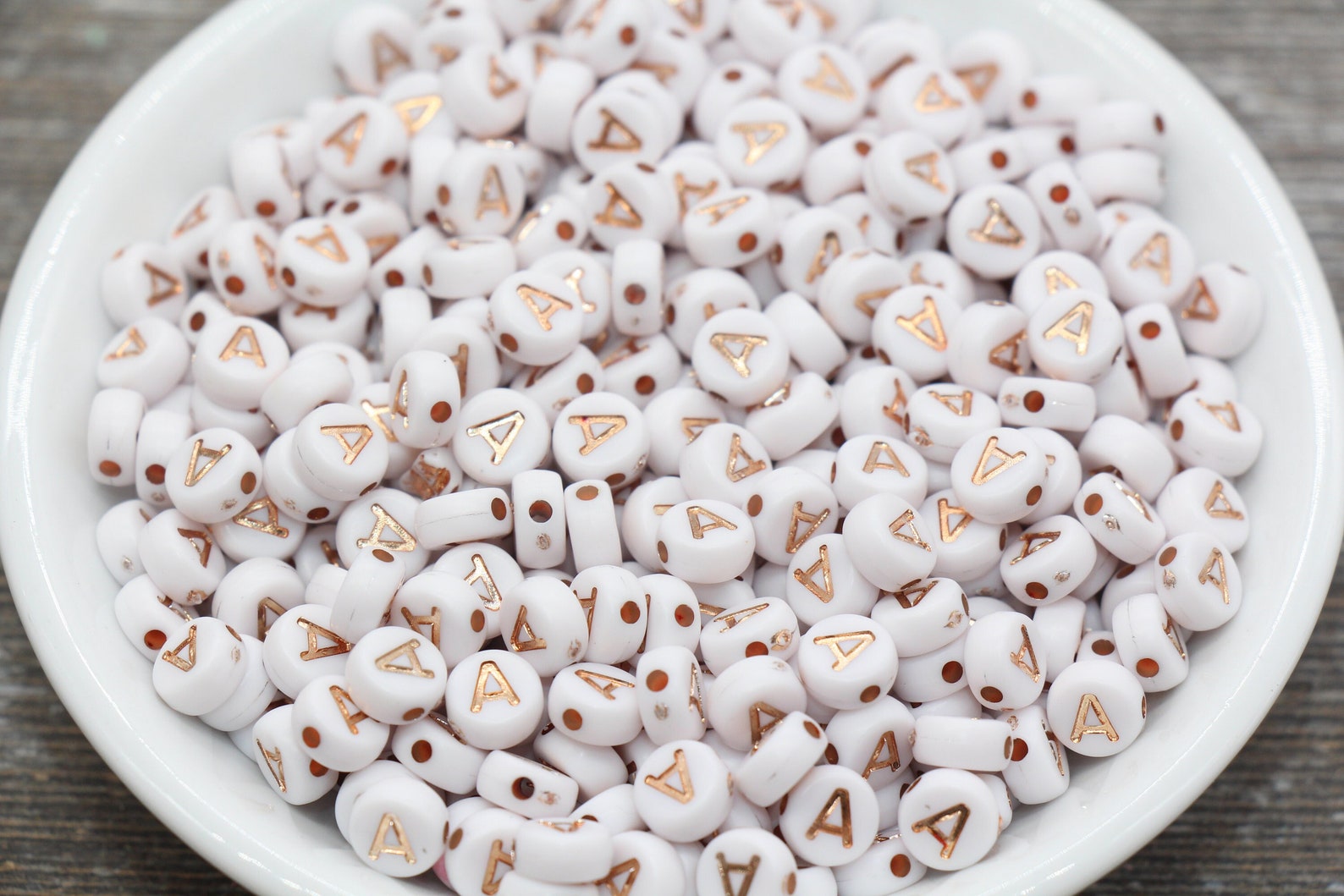 Letter A Alphabet Beads Rose Gold Letter A Beads Individual - Etsy Canada