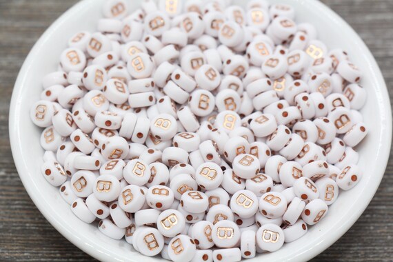 Letter B Alphabet Beads Rose Gold Letter B Beads Individual | Etsy