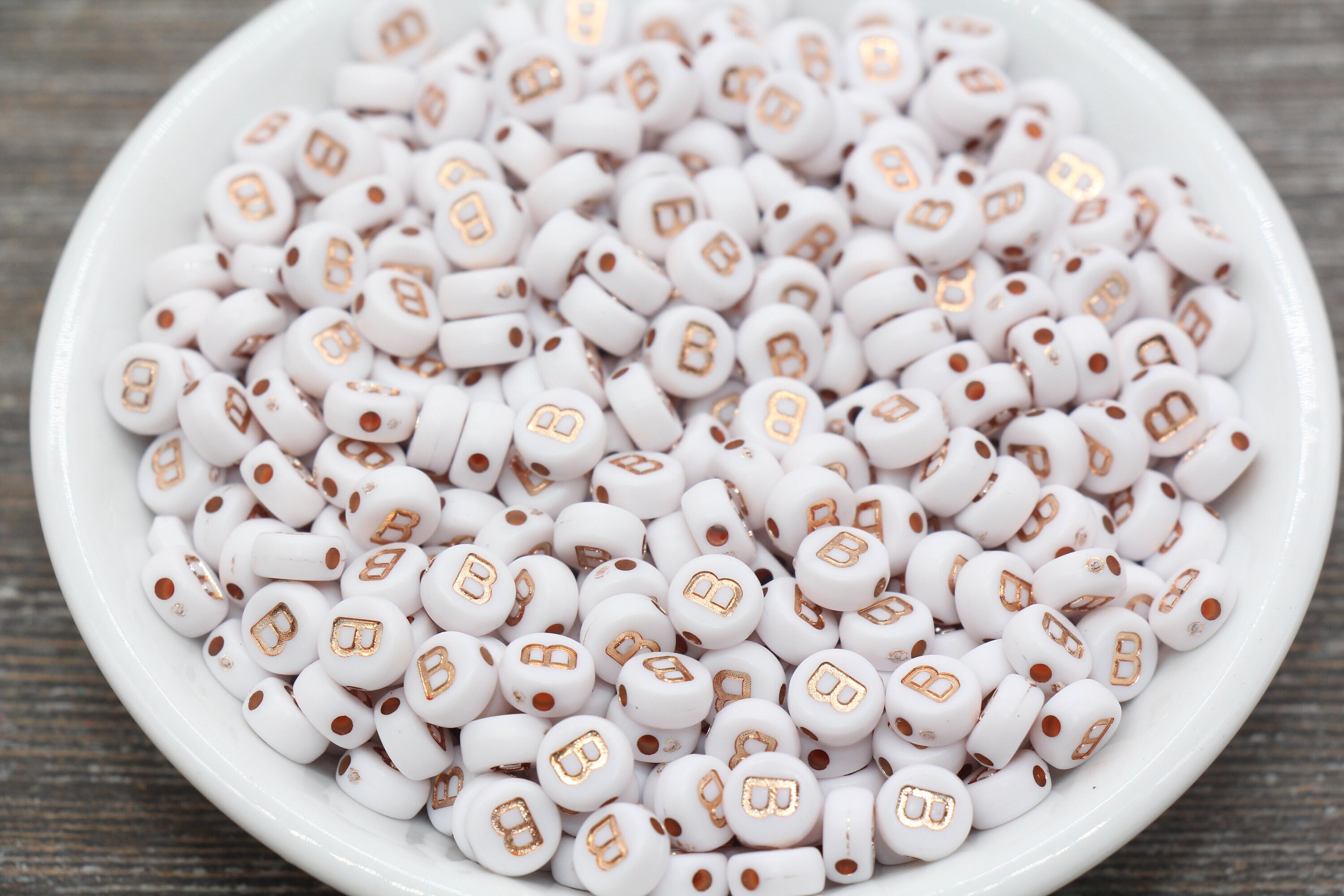 Letter B Alphabet Beads Rose Gold Letter B Beads Individual | Etsy