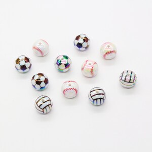 16mm Sport Beads, Baseball Beads, Volleyball Beads, Soccer Beads ...