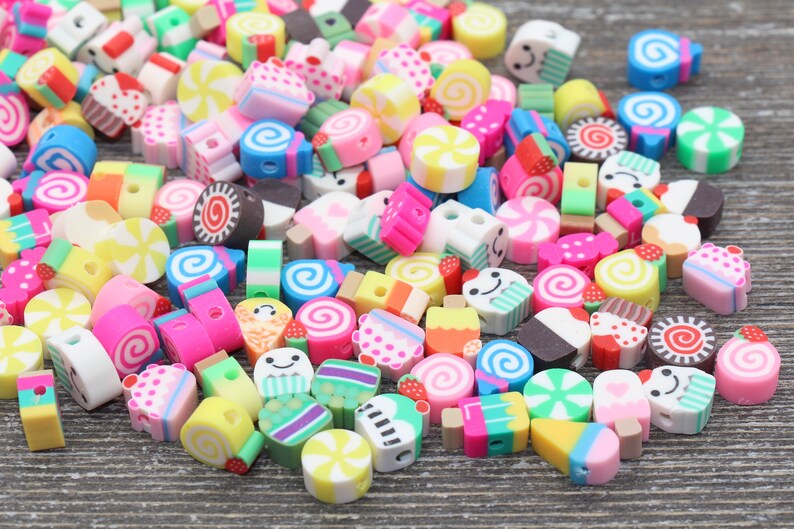 Sweet Food Polymer Clay Beads Dessert Candy Cake Fimo Cane - Etsy
