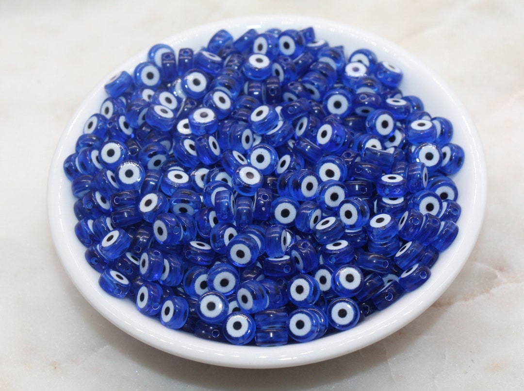 Blue Eyeball Beads, Evil Eye Beads, Plastic Beads, Jewelry Beads, Bead ...