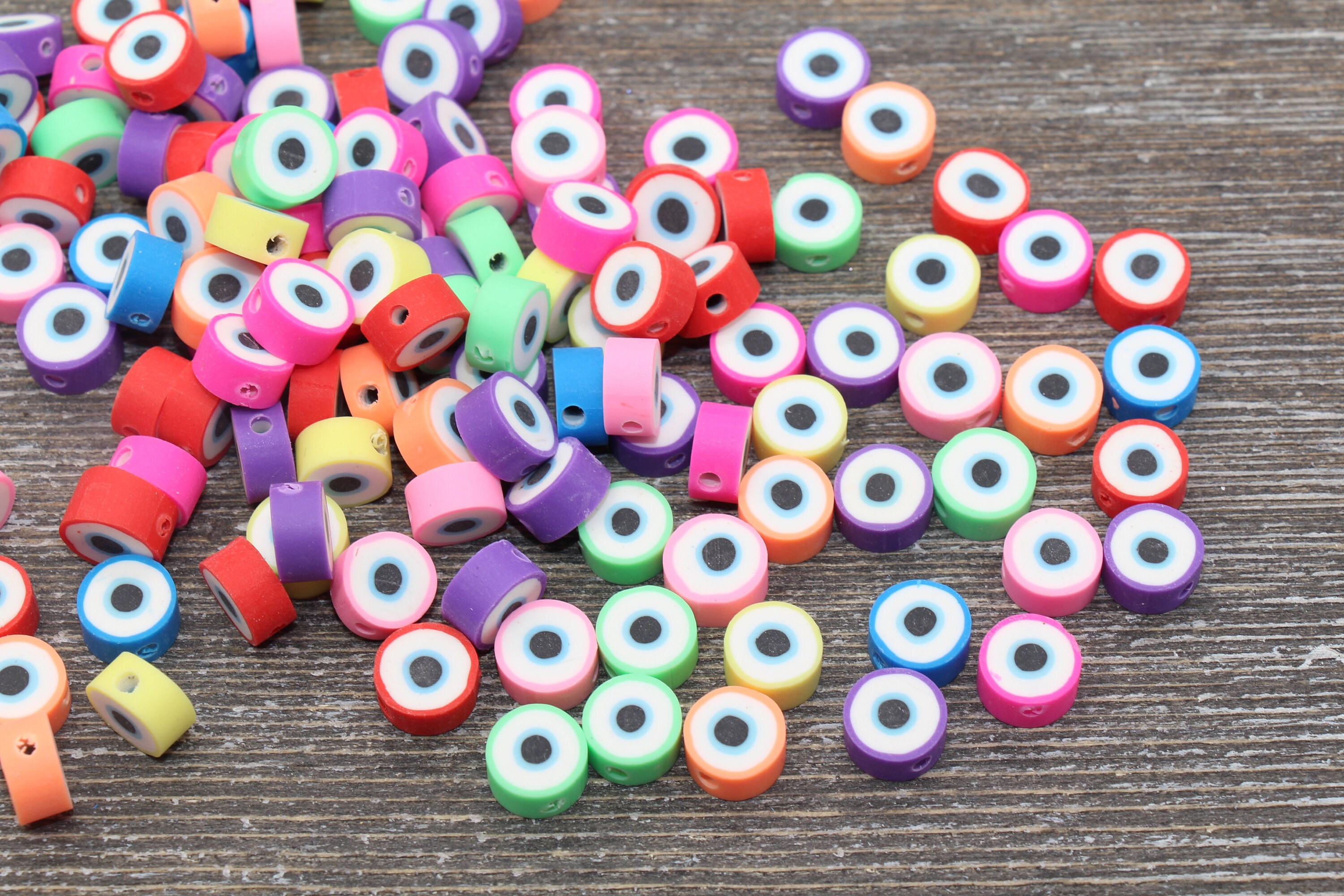 Evil Eye Polymer Clay Beads Multicolored Evil Eye Fimo Cane - Etsy