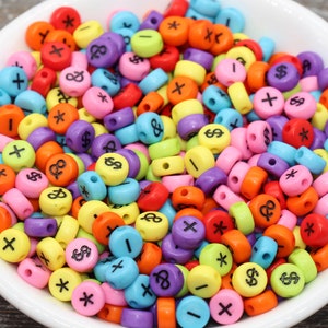 Ampersand, Asterisk, Plus, Minus, Dollar Sign Symbol Beads, Acrylic ...