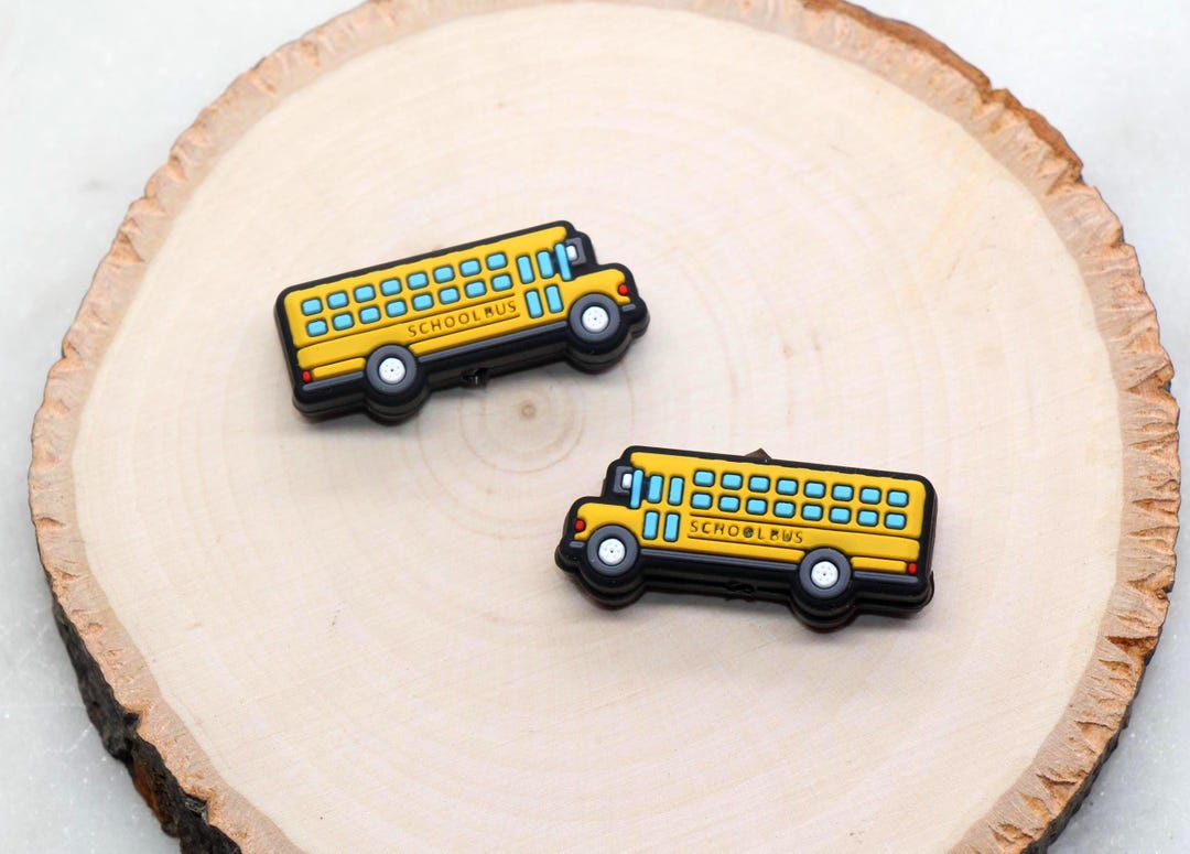 School Bus Silicone Focal Beads, Yellow School Bus Silicone Beads ...