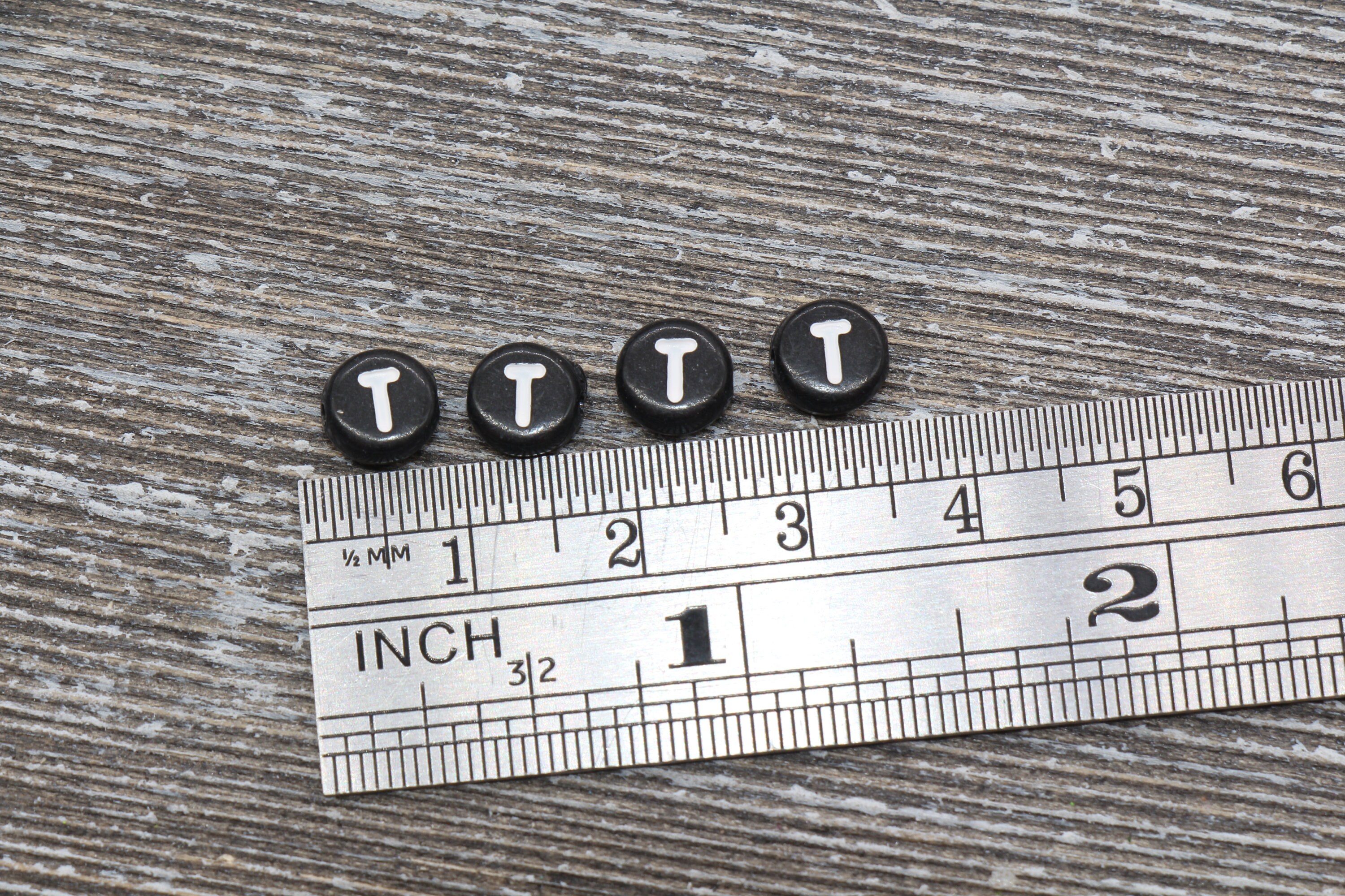 Letter T Alphabet Beads Black Alphabet Letter Beads Acrylic | Etsy
