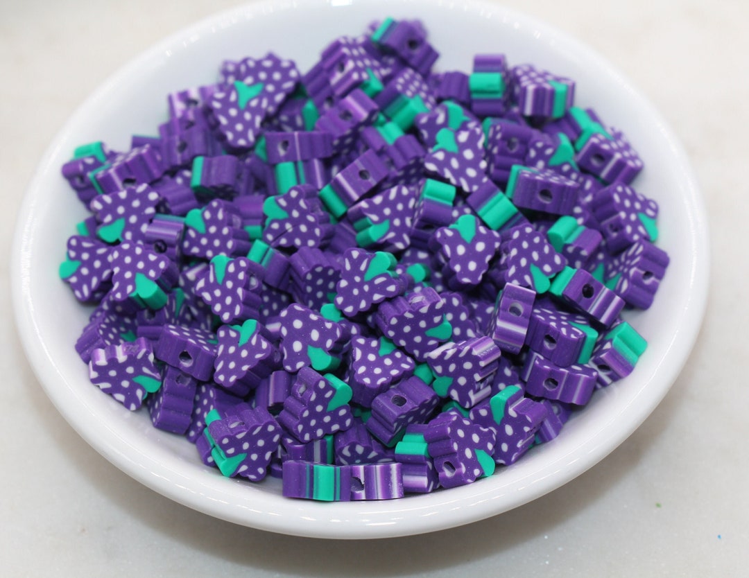 Grape Polymer Clay Beads, Fruit Cane Beads, Purple Grapes Clay Beads ...