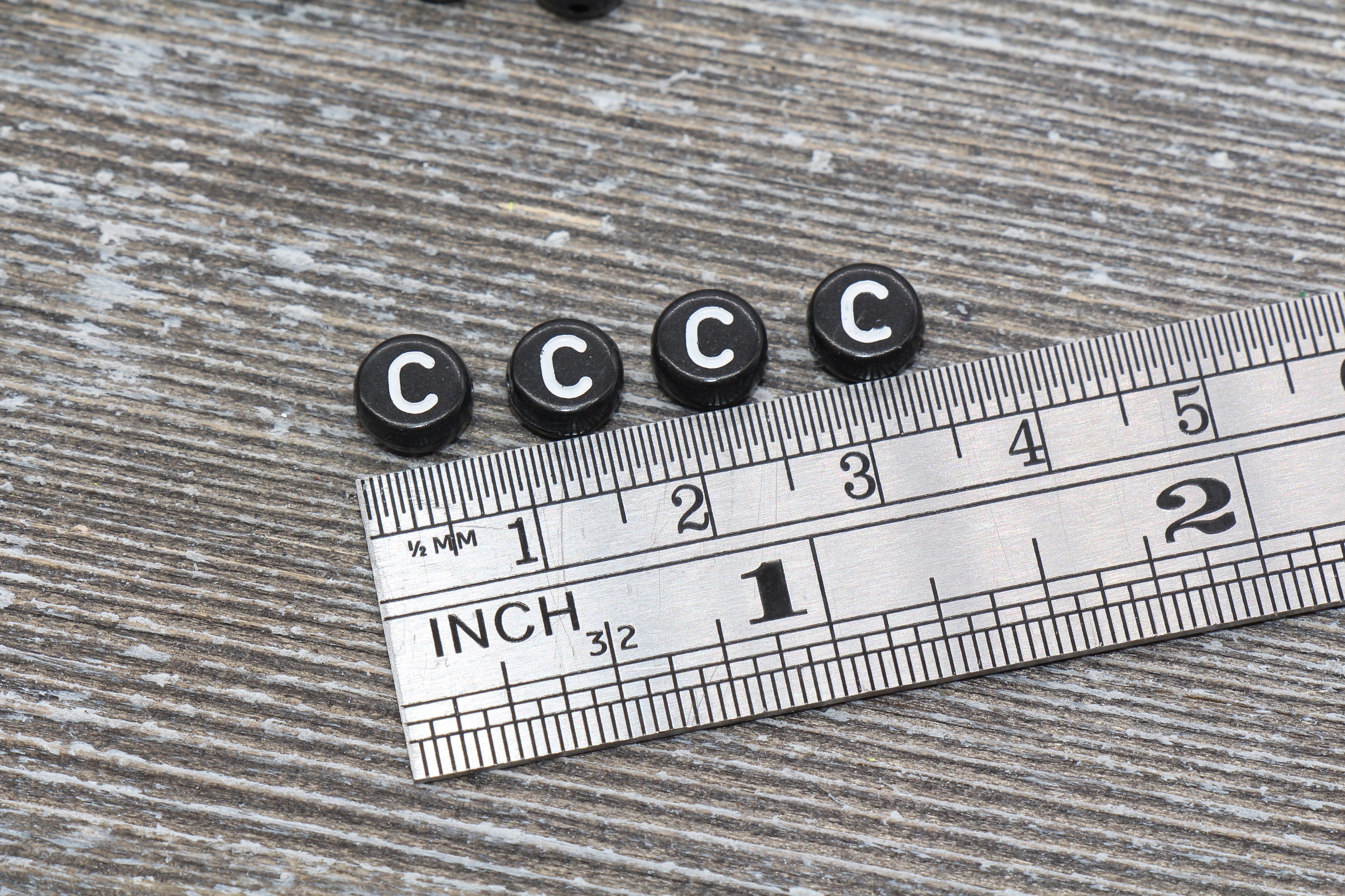 Letter C Alphabet Beads Black Alphabet Letter Beads Acrylic | Etsy