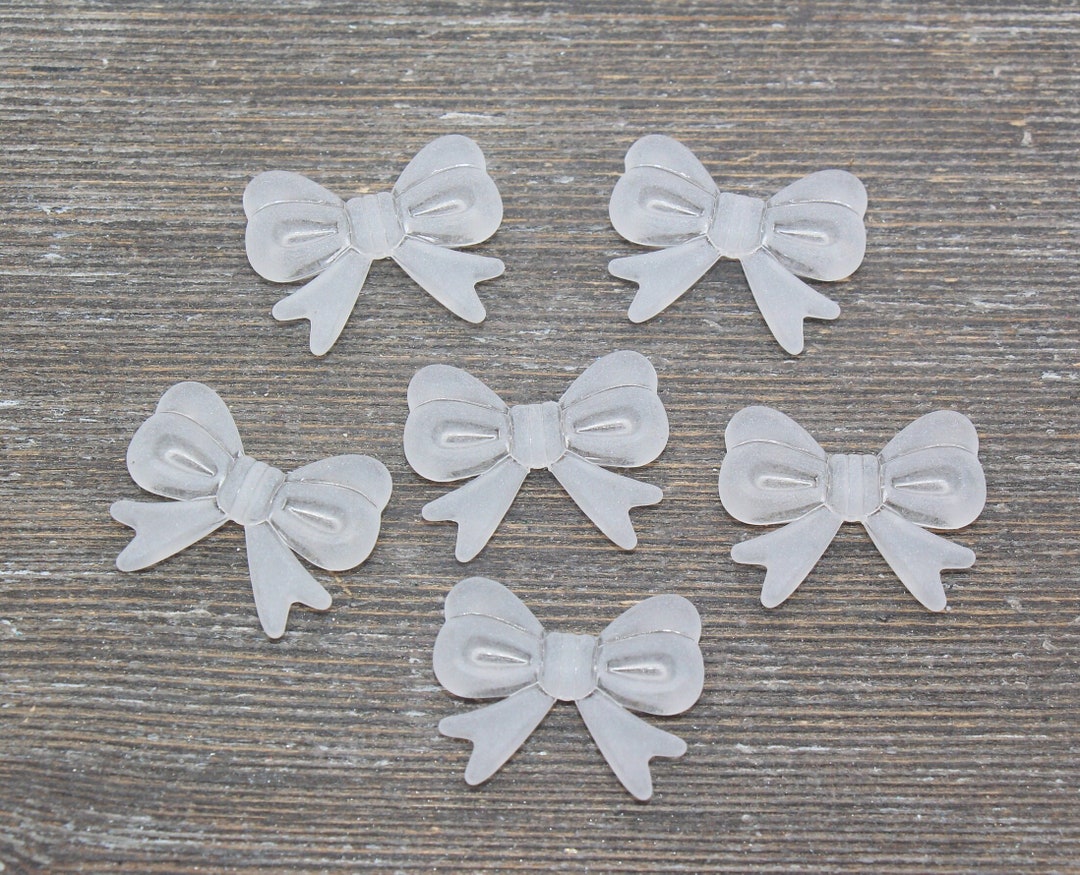 Frosted Bow Beads, Matte Acrylic Bow Beads, Vertical Hole Bow Beads ...